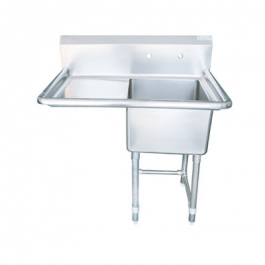 CRS SI824-1L EFI 1-Compartment 24" Pot Sink with 24" Left-Side Drain Board