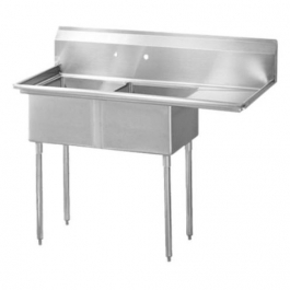 CRS SI824-2R EFI 2-Compartment 24" Pot Sink with 24" Right-Side Drain ...