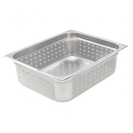 CRS Stainless Steel Perforated Steam Table Insert Pan Half Size 4" Deep